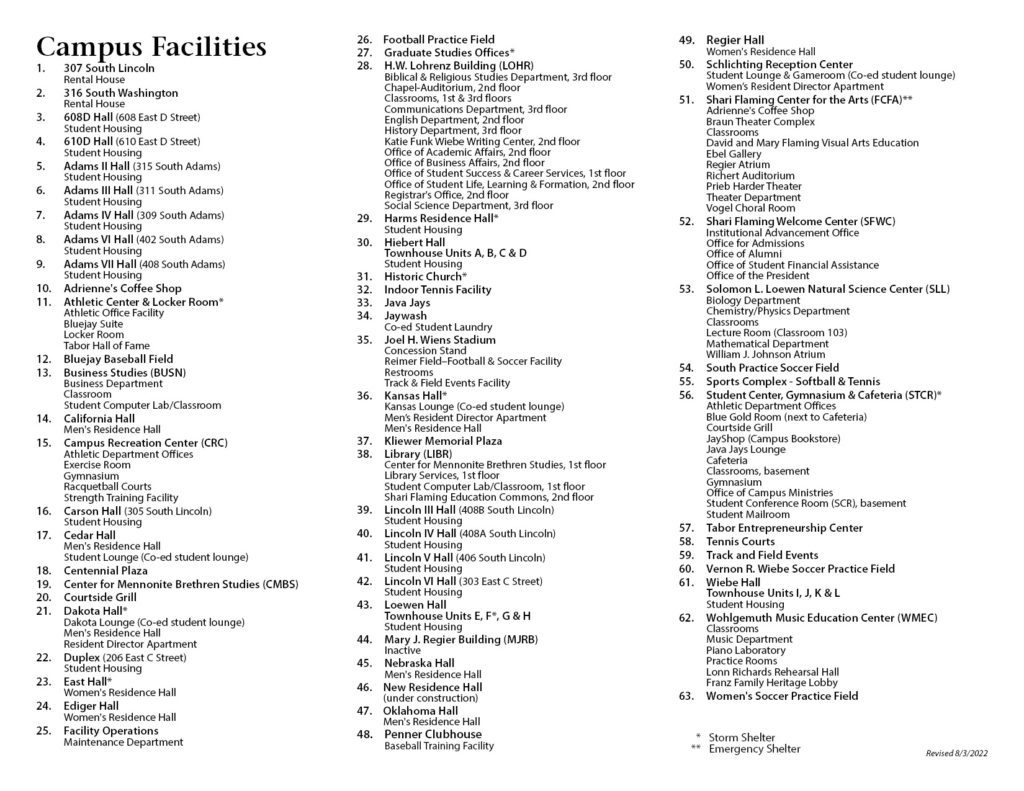 Map & Directions | Tabor College